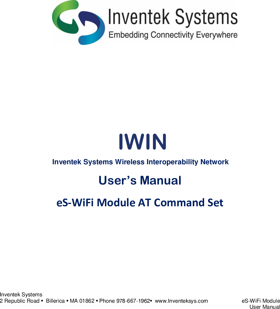 IWIN Command Set Users Manual