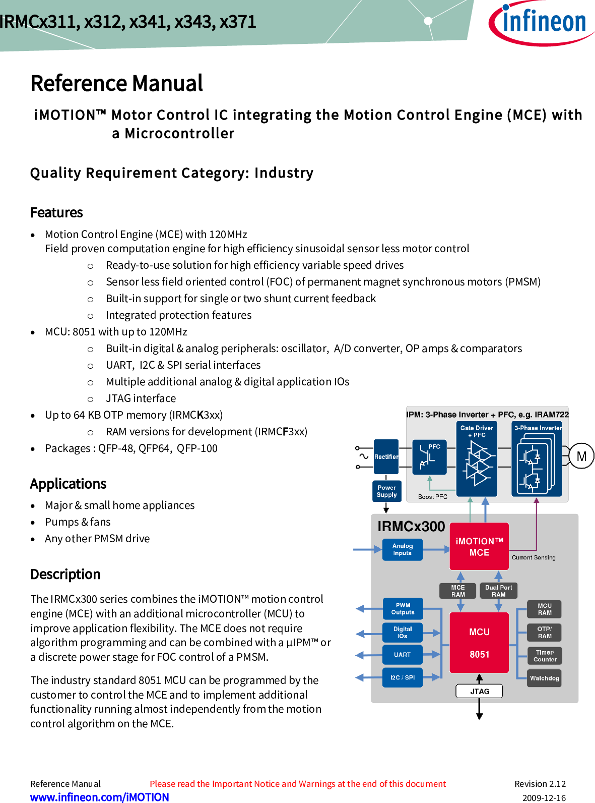 IRMCx300 Reference Manual Infineon UM v02 12 EN