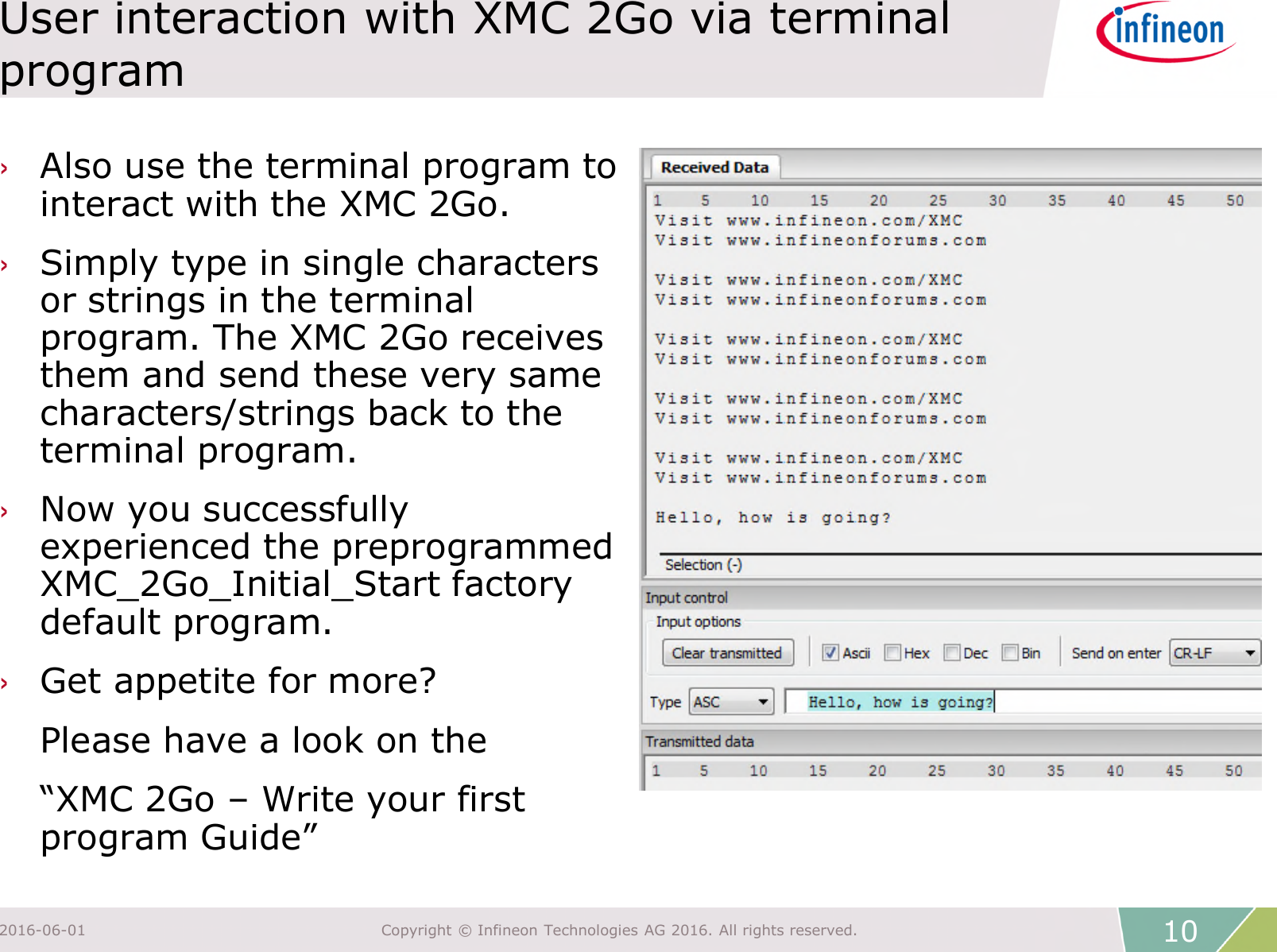 Microsoft XMC 2Go Initial Start up Guide V1.2x Infineon XMC2Go GS v01 02 EN