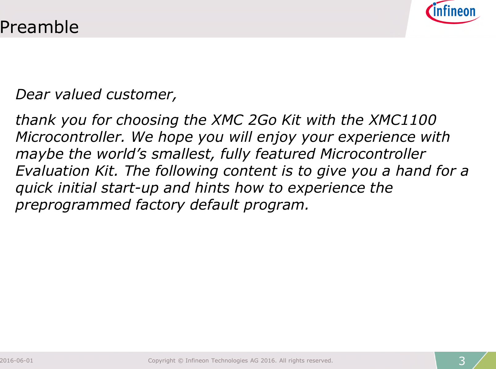 Microsoft XMC 2Go Initial Start up Guide V1.2x Infineon XMC2Go GS v01 02 EN