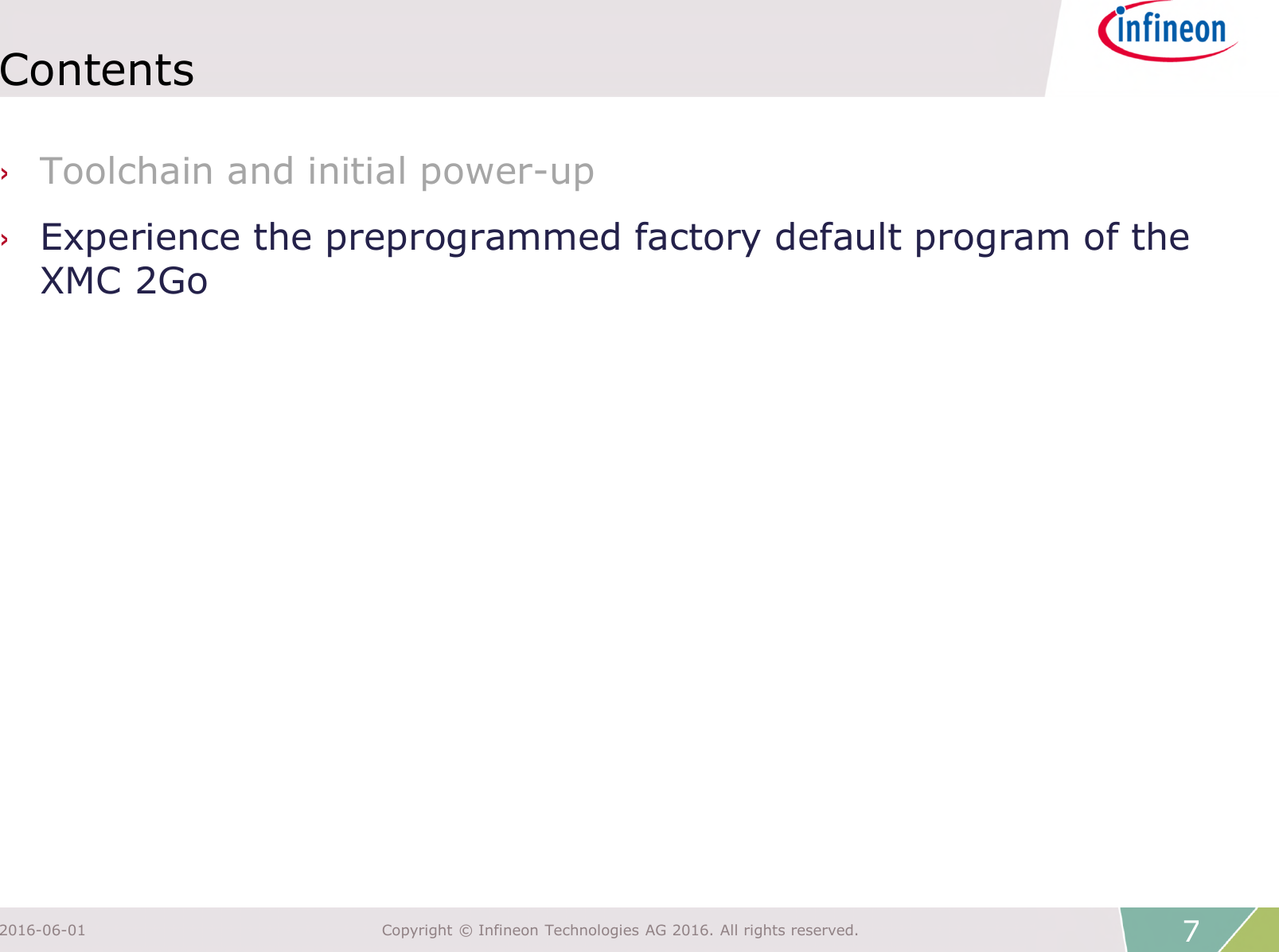 Microsoft XMC 2Go Initial Start up Guide V1.2x Infineon XMC2Go GS v01 02 EN