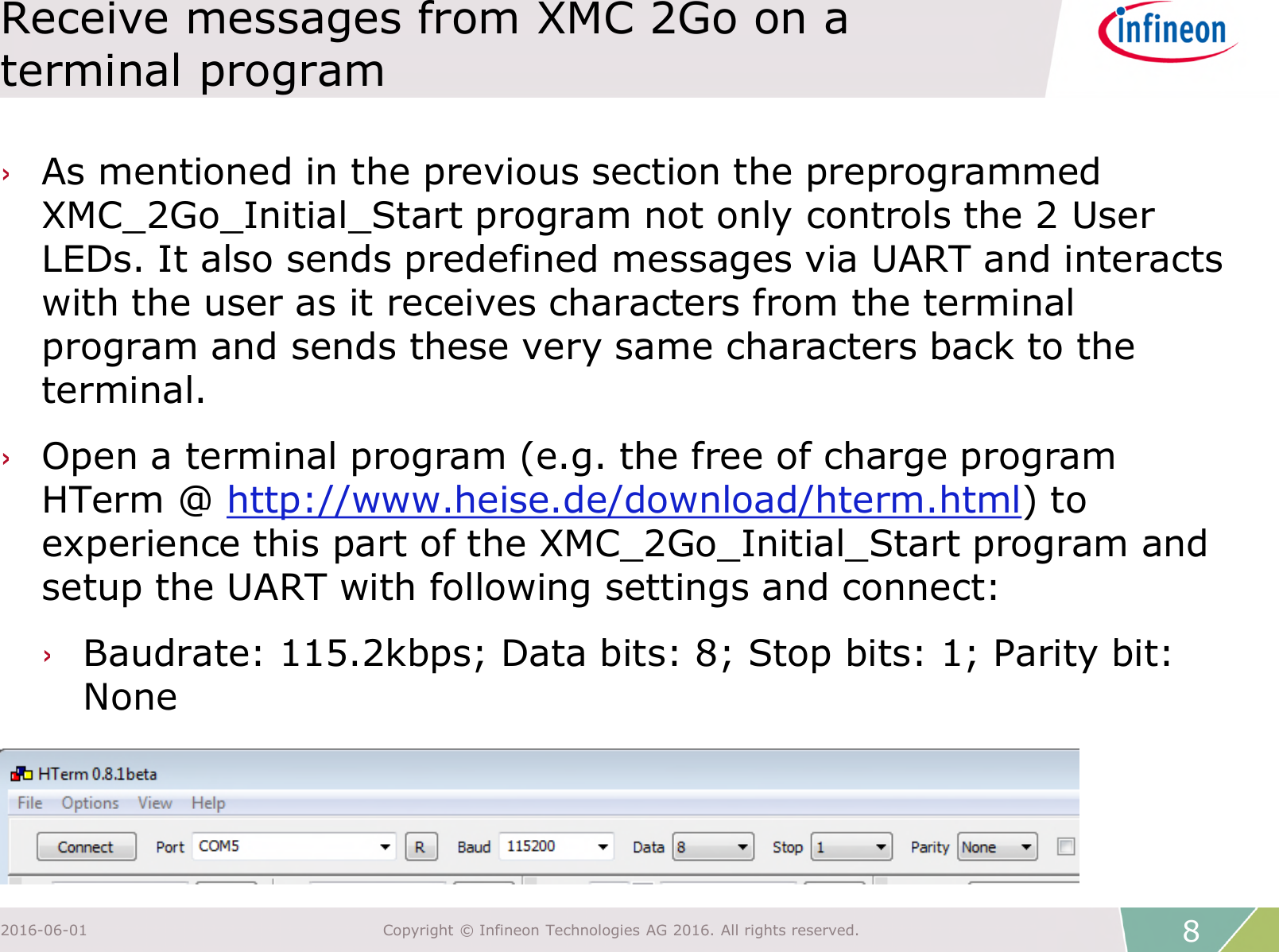 Microsoft XMC 2Go Initial Start up Guide V1.2x Infineon XMC2Go GS v01 02 EN