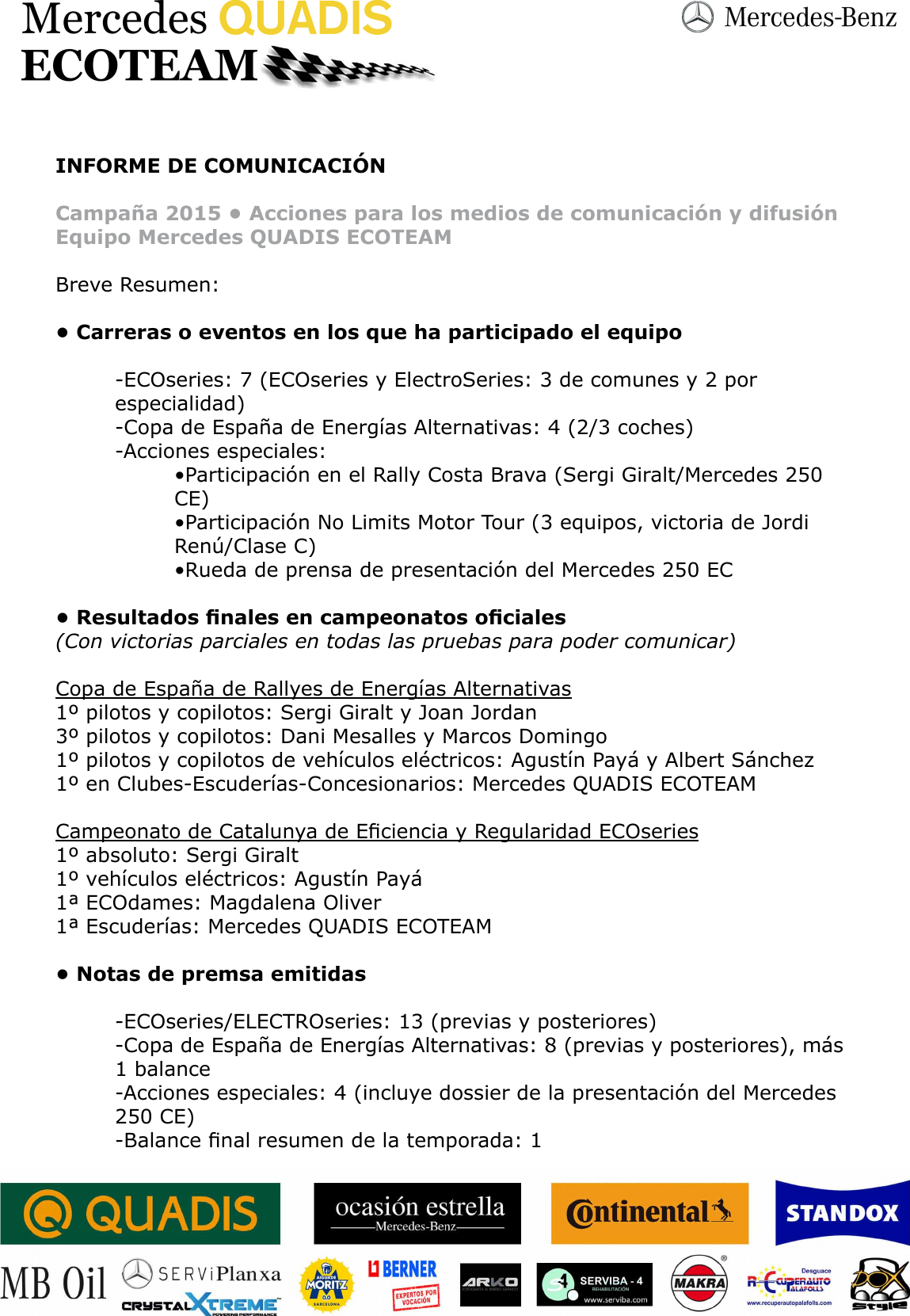 Informe Quadis ECOTEAM Comunicacion