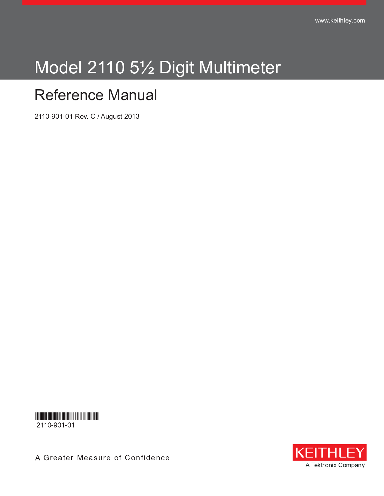 2110 5½ Digit Multimeter Reference Manual Keitheleey