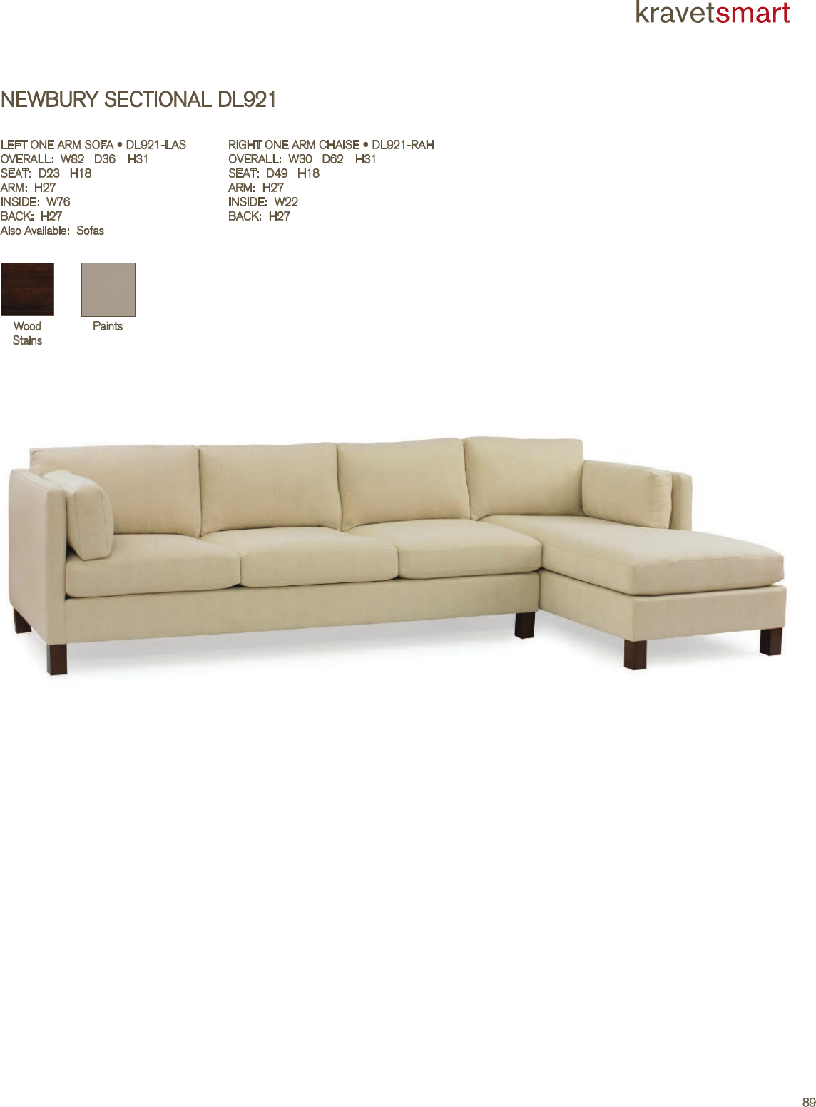 Kravet Newbury Sectional Tearsheet