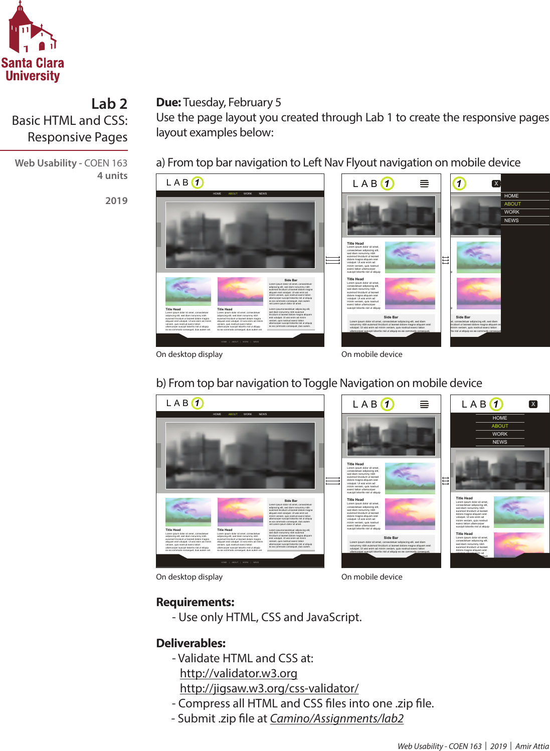 COEN163 Lab 2 2019 Instructions