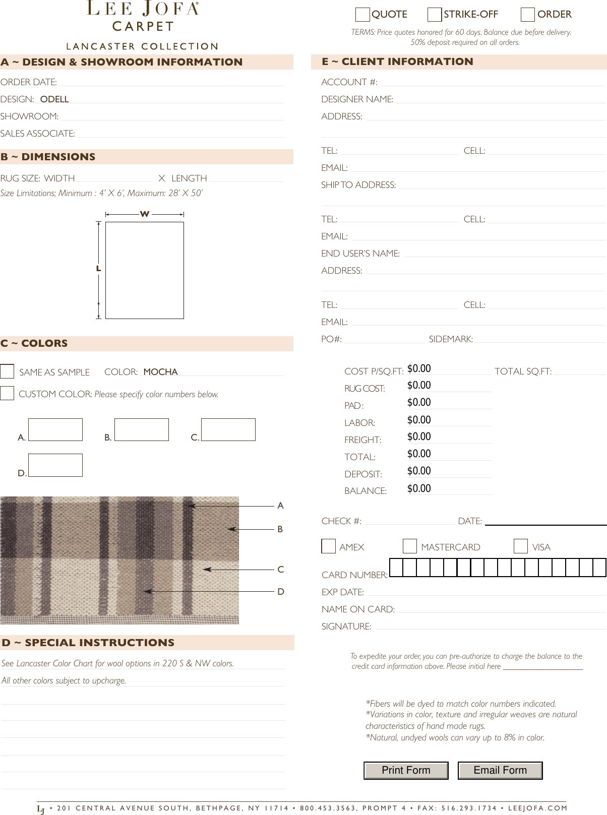 Lee_Jofa_Odell_Mocha_Order_Form Lee Jofa Odell Mocha Order Form