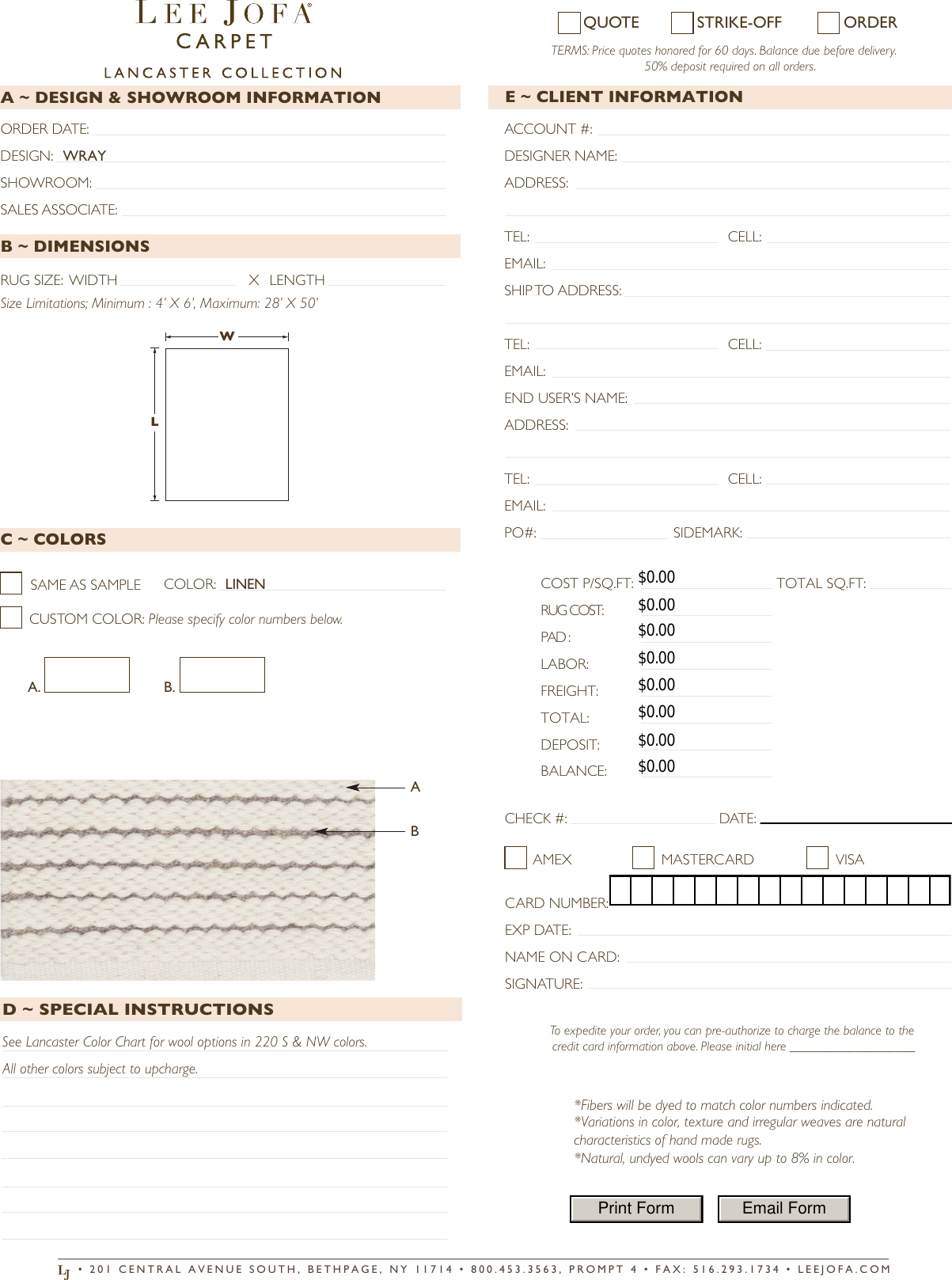 Lee_Jofa_Wray_Linen_Order_Form Lee Jofa Wray Linen Order Form