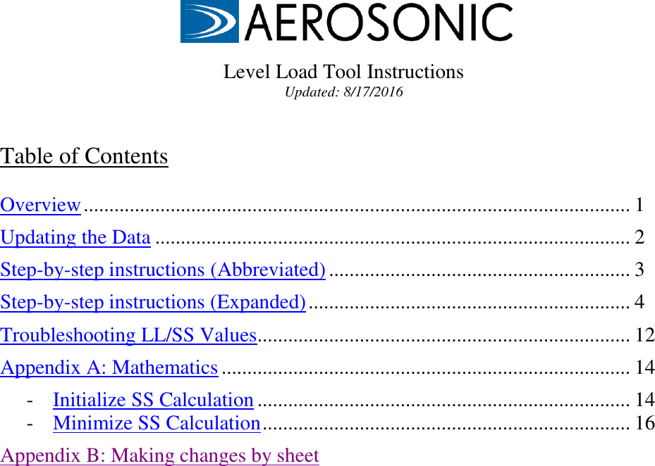 Level Loading Tool Instructions
