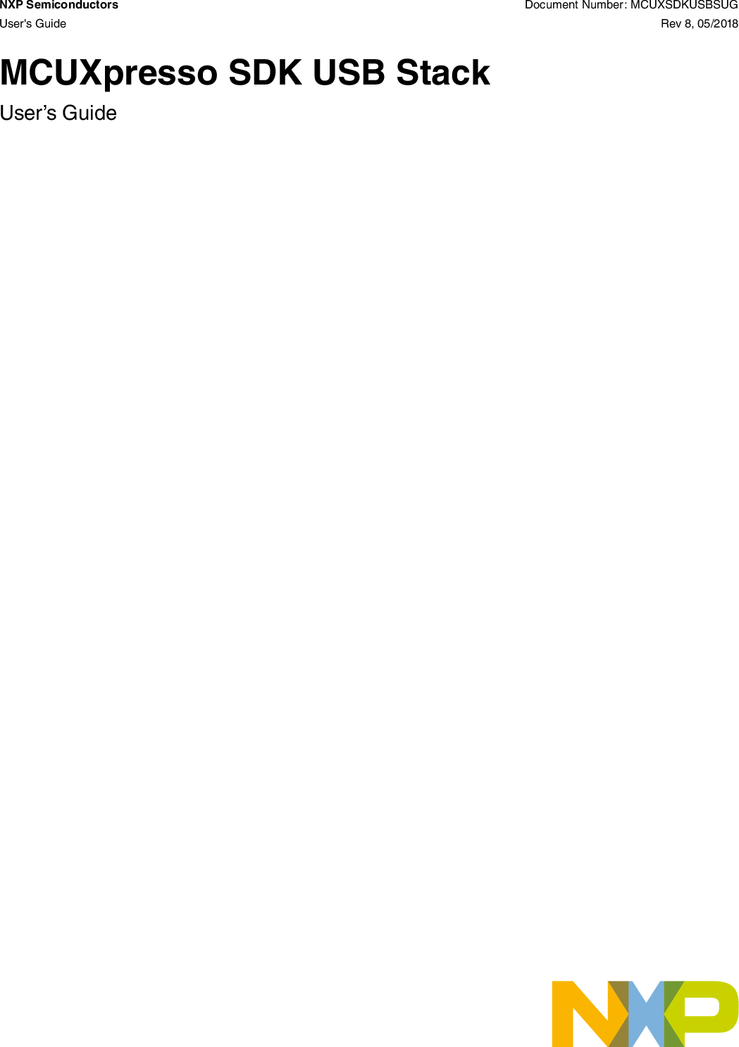 MCUXpresso SDK USB Stack User's Guide