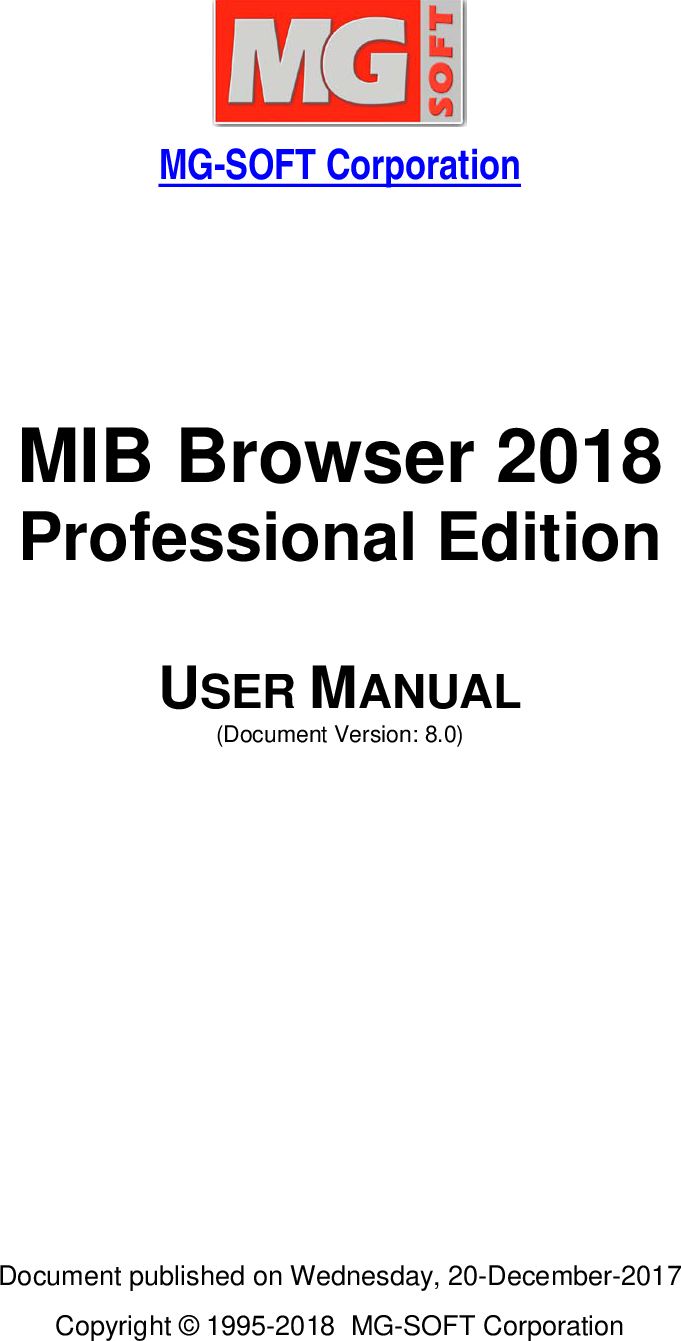 MG SOFT MIB Browser Professional Edition User Manual