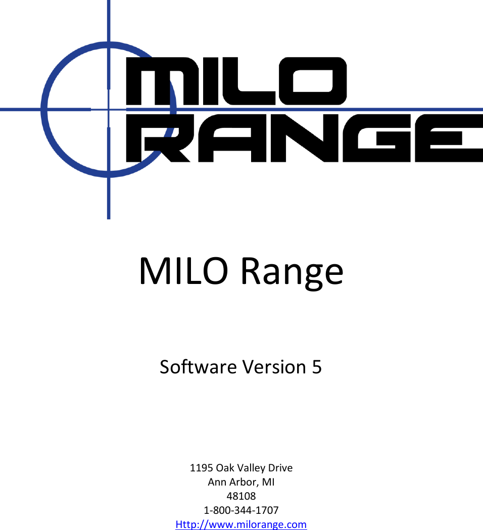MILO Range v5 Software User Manual V2