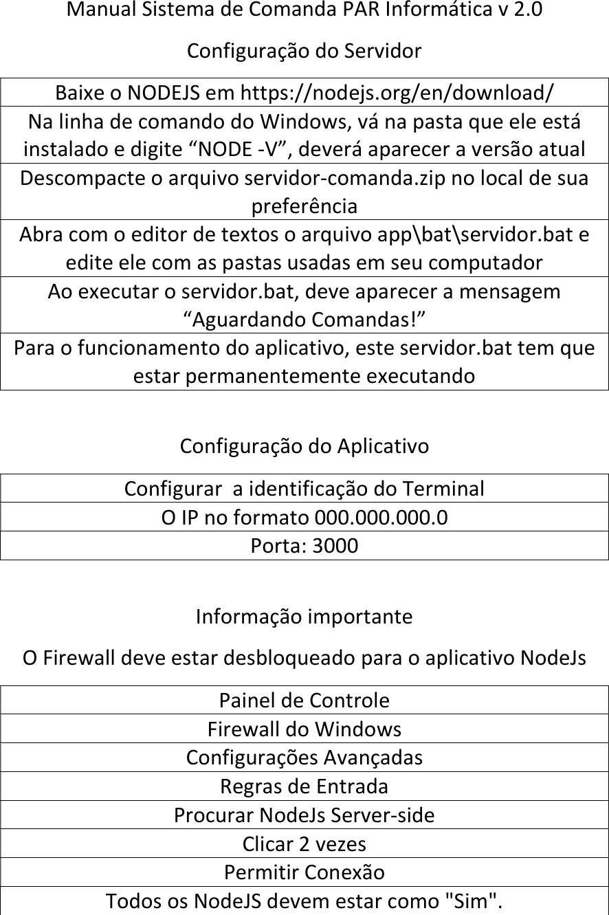 Manual Comandax Comanda V2