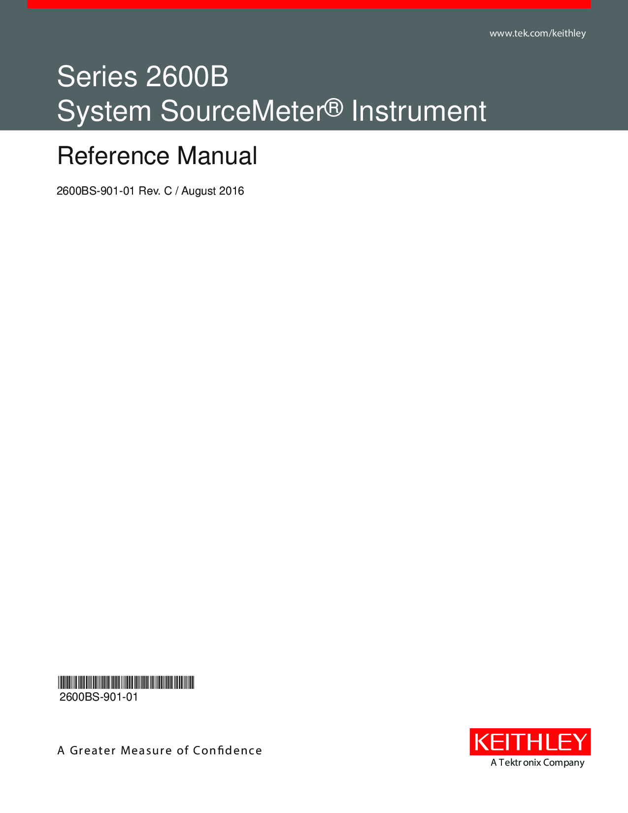 Series 2600B System SourceMeter® Instrument Reference Manual Keithley 2612