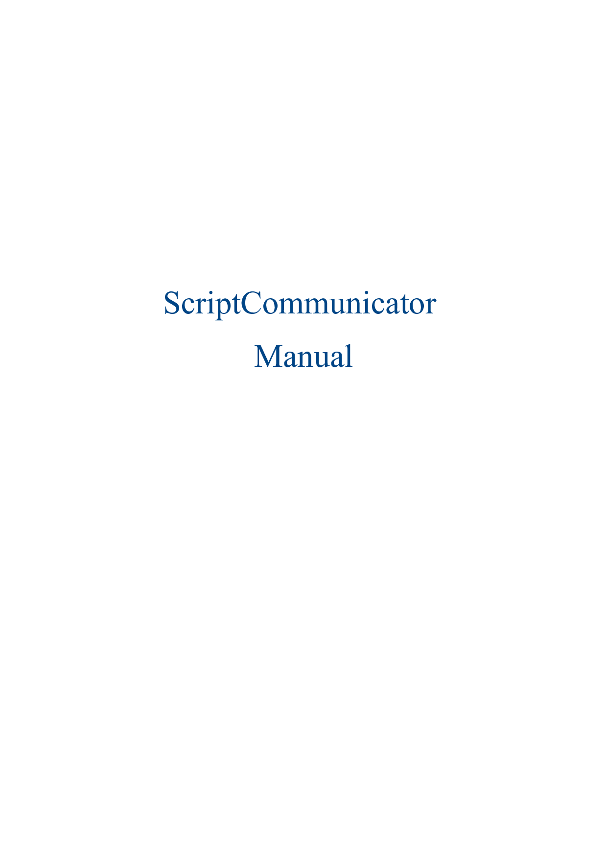 Manual Script Communicator