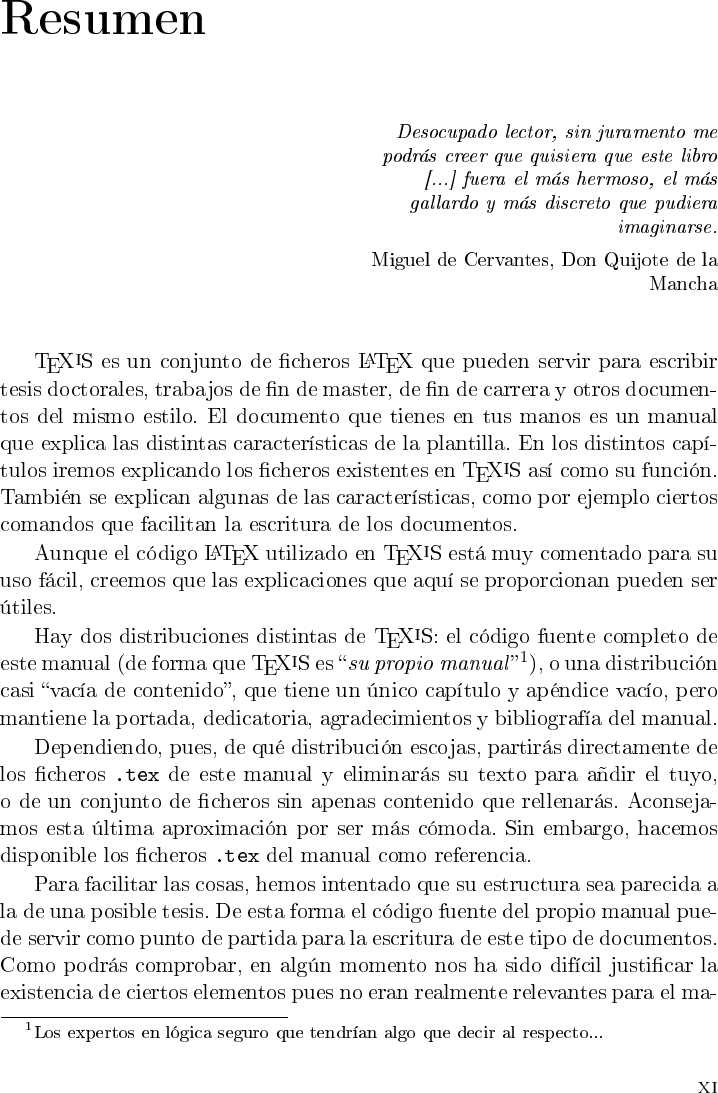 TeXiS: Una Plantilla De LaTeX Para Tesis Y Otros Os Manual Te Xi S