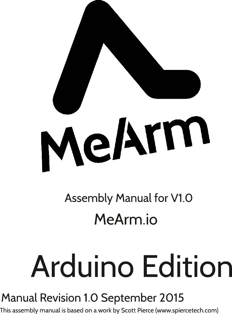 [v1.11]MeArm V1.0 Manual For Arduino Me Arm