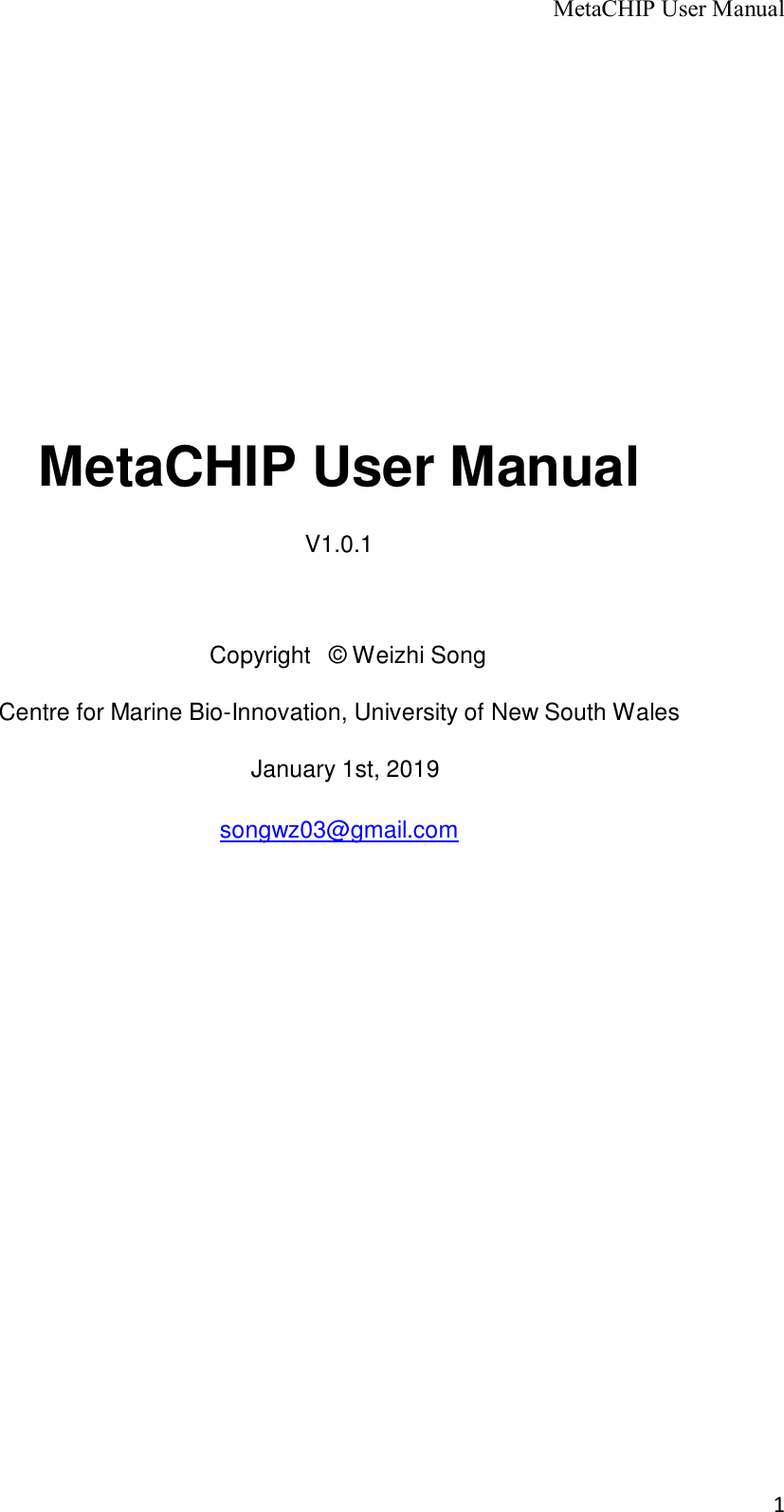 Meta Chip User Manual V1 0 1