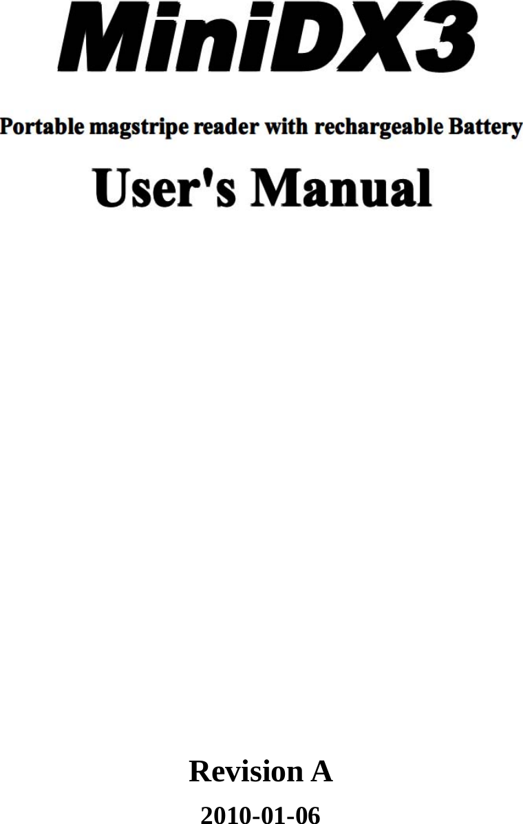 MiniDX3 User's Manual Mini DX3