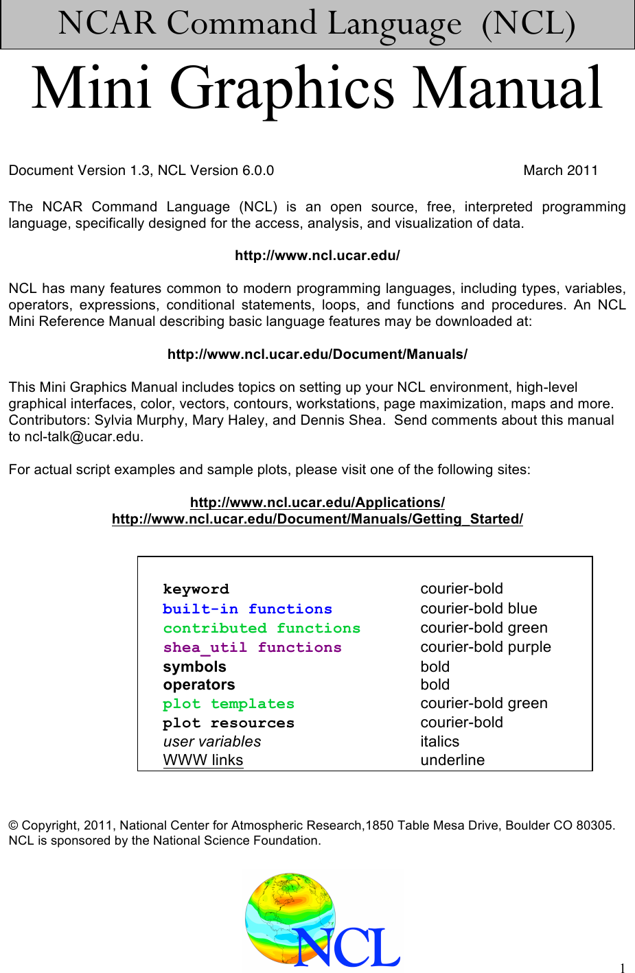 NCAR Graphics Manual