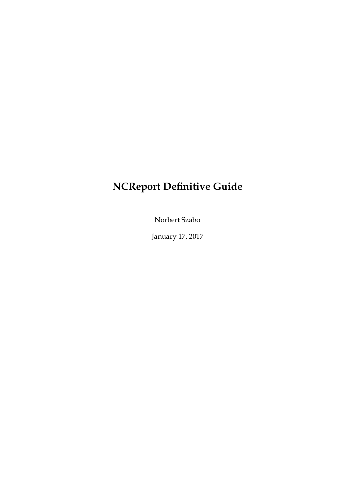 NCReport Definitive Guide En