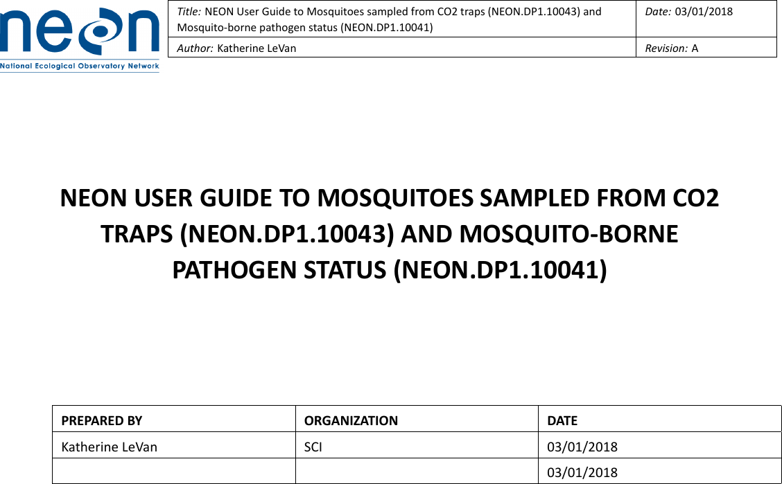 NEON Mosquito User Guide V A