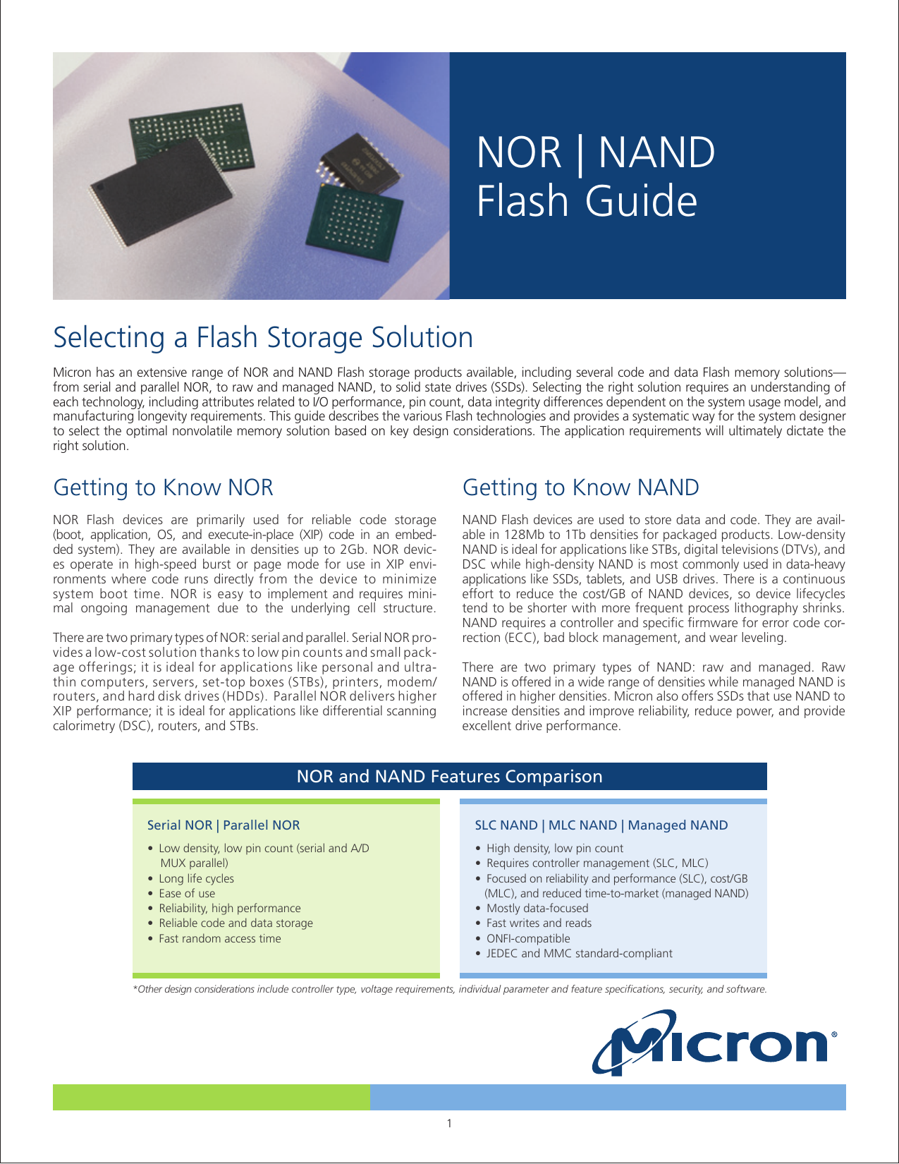 NOR NAND Flash Guide: Selecting A Storage Solution Guide Lo