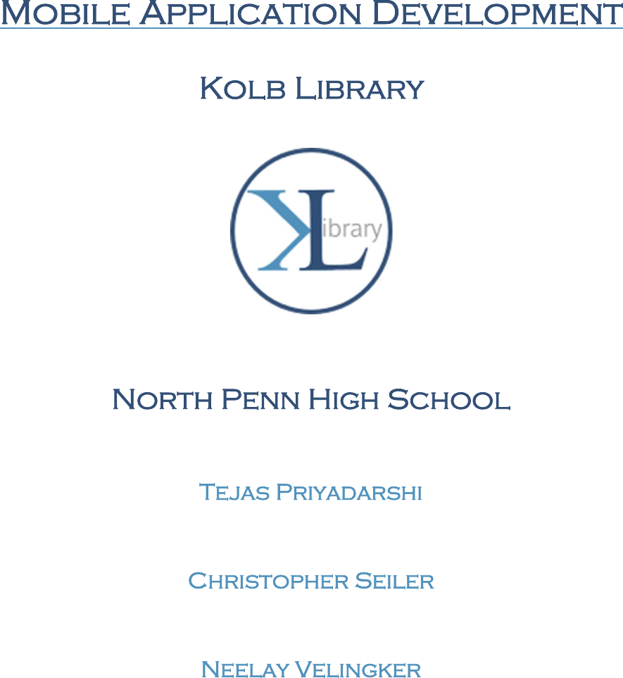 NPHS Kolb Library App User Guide