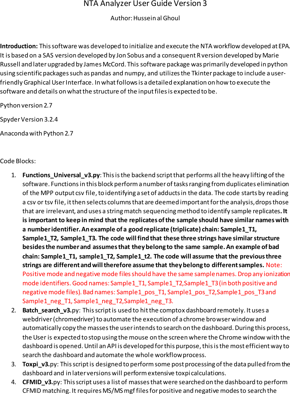 NTA Analyzer User Guide Version 3