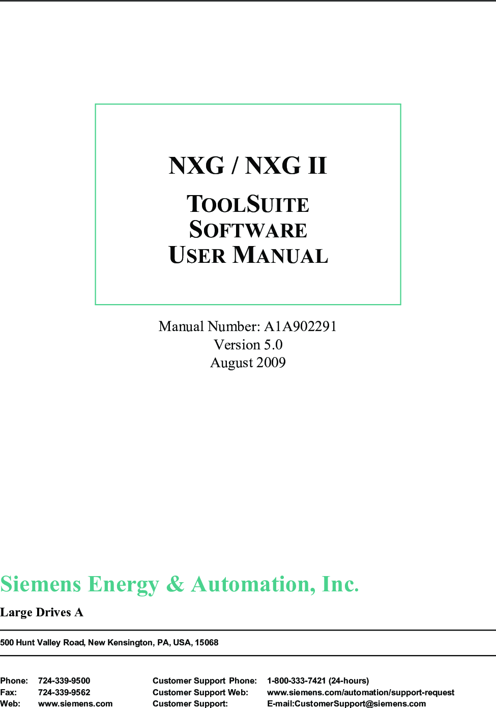 A1A902291V5.0_AB_ NXG Tool Suite User Manual A1A902291 V5.0