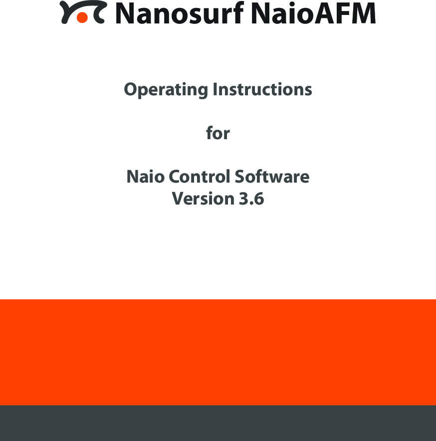 Nanosurf Operating Instructions (Naio) Naio AFM