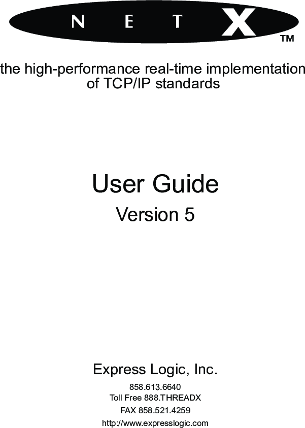 NetX User Guide Net X