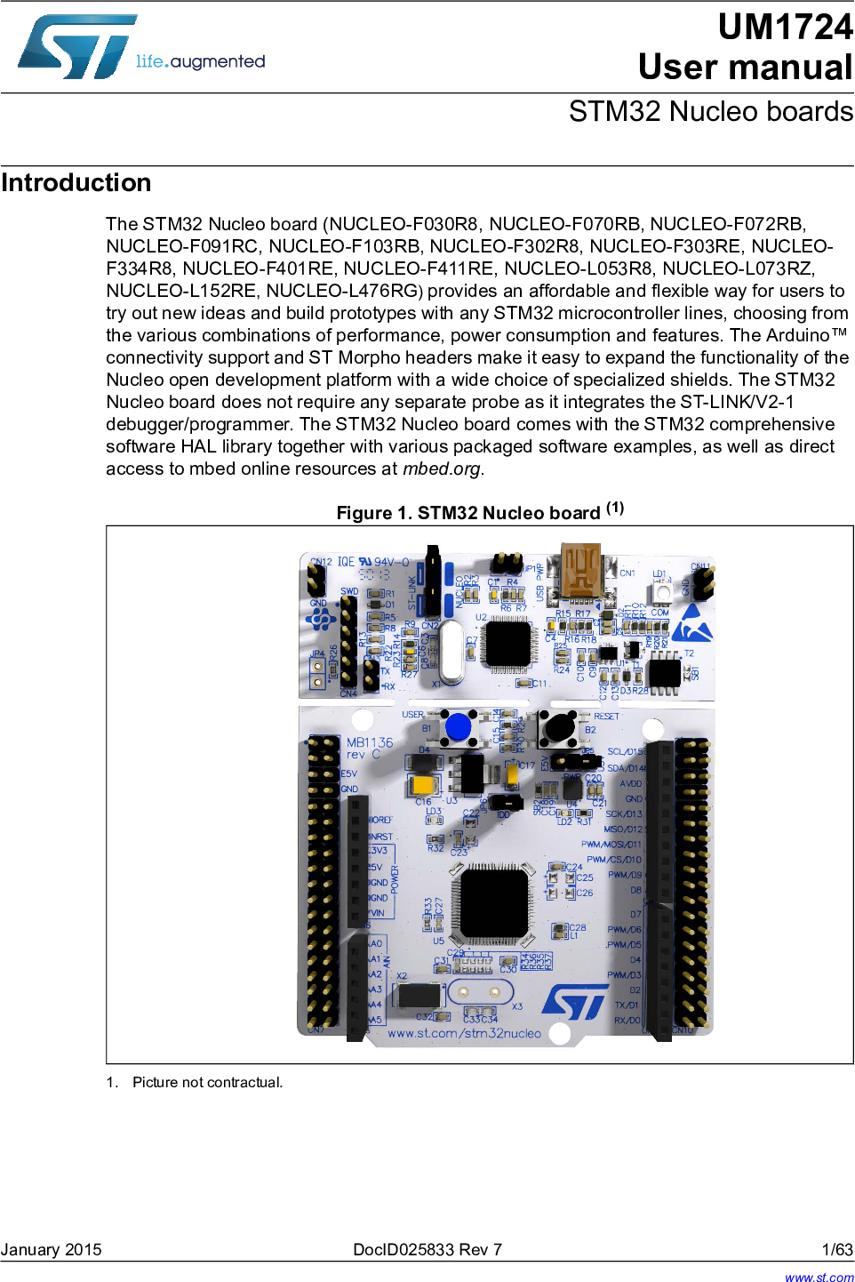 STM32 Nucleo Boards UM1724 Manual