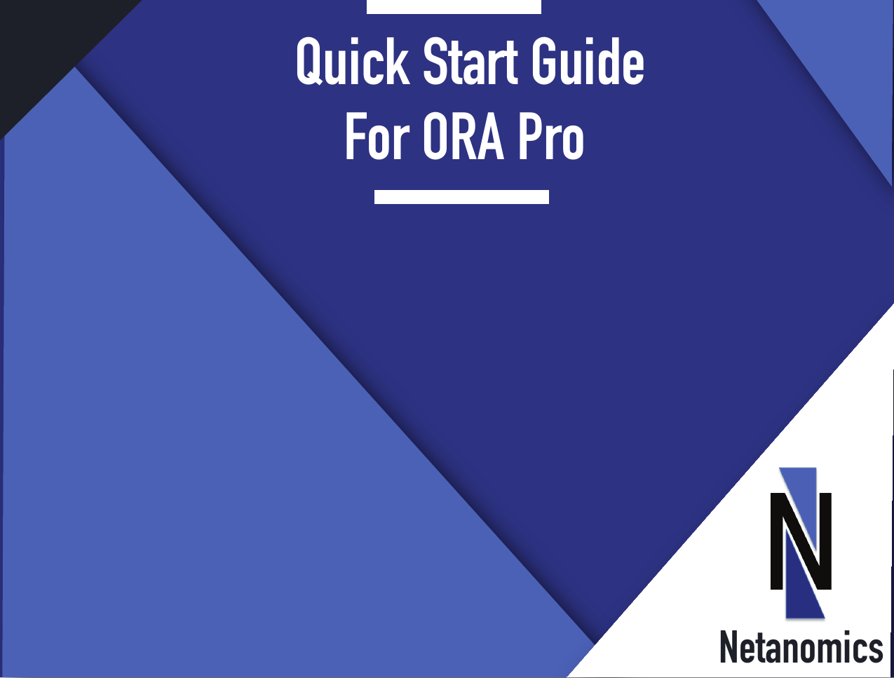 ORA QuickStart Guide V3x Quick Start V3