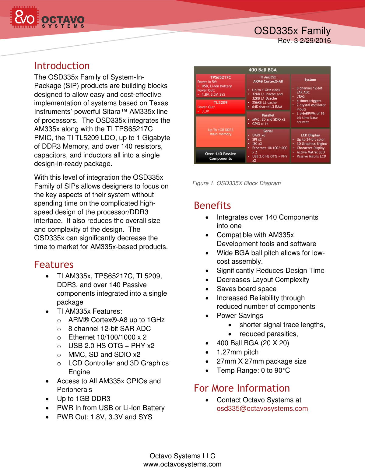 OSD335X One Page Overview
