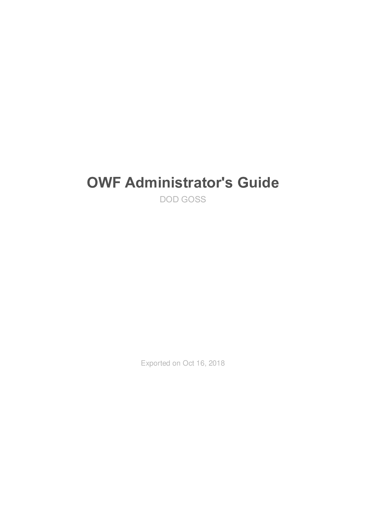 OWF Administrator's Guide