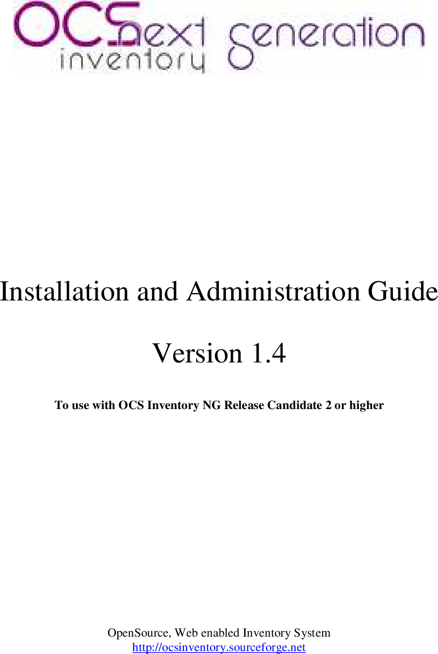 OCS Inventory NG Installation And Administration Guide 1.4 Version 14