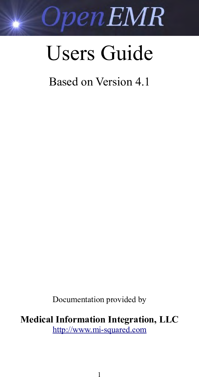 Open EMR 4.1 Users Guide V2