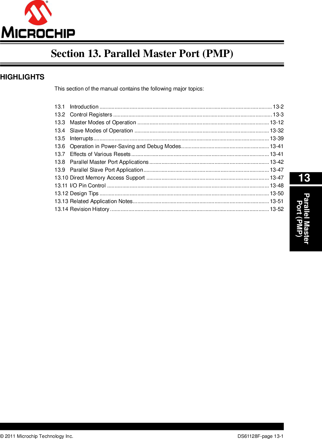 PIC32 FRM Section 13. Parallel Master Port (PMP) Family Reference Manual, Sect. 13