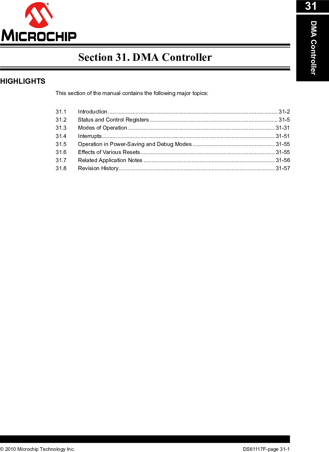 PIC32MX FRM Section 31. DMA Controller PIC32 Family Reference Manual, Sect. 31
