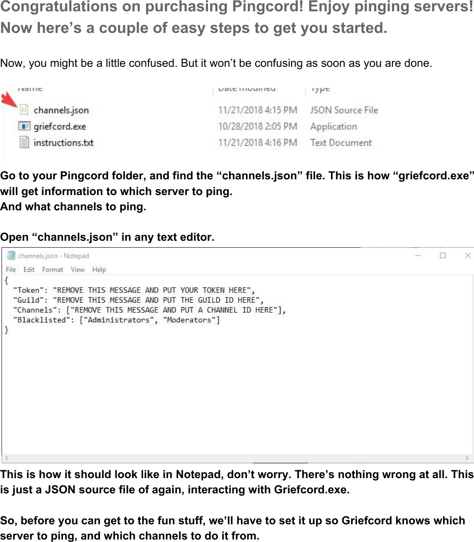 Pingcord Instructions