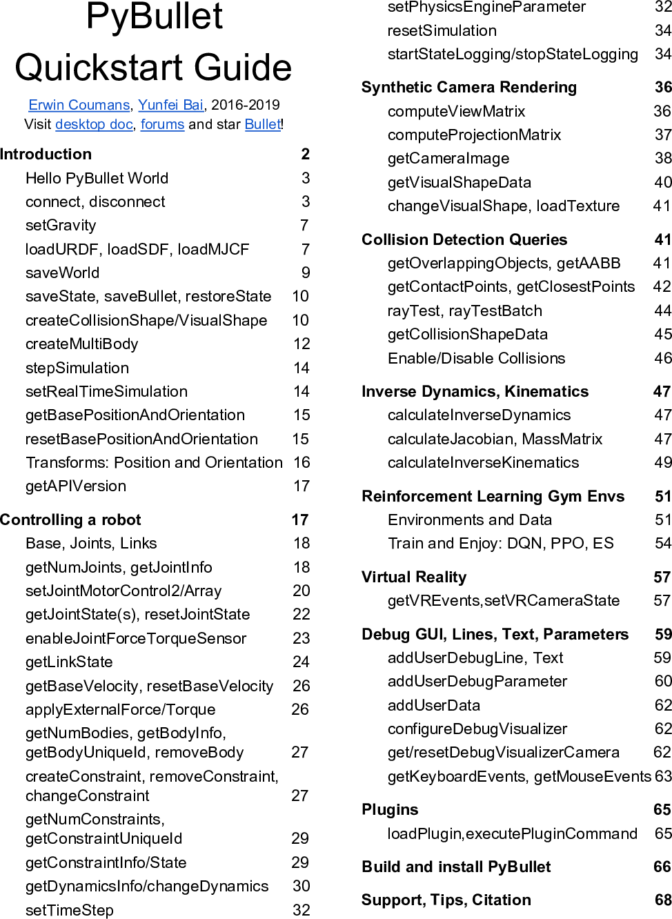 Py Bullet Quickstart Guide
