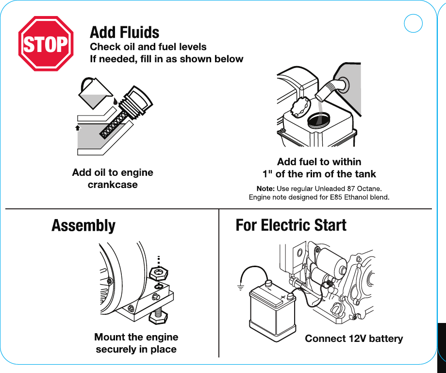 Quick Start Guide For The 60340 420 Cc OHV Horizontal Shaft Gas Engine ...