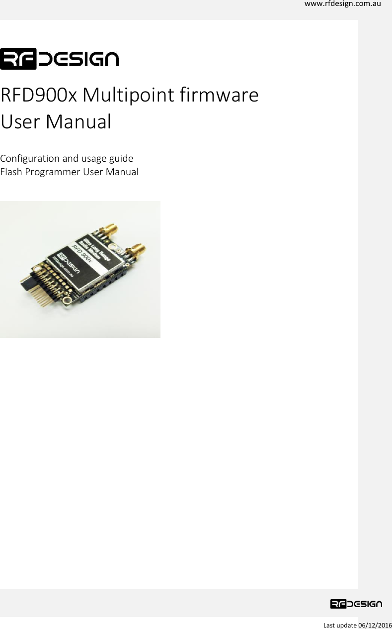 RFDesign RFD900x Multipoint User Manual V1