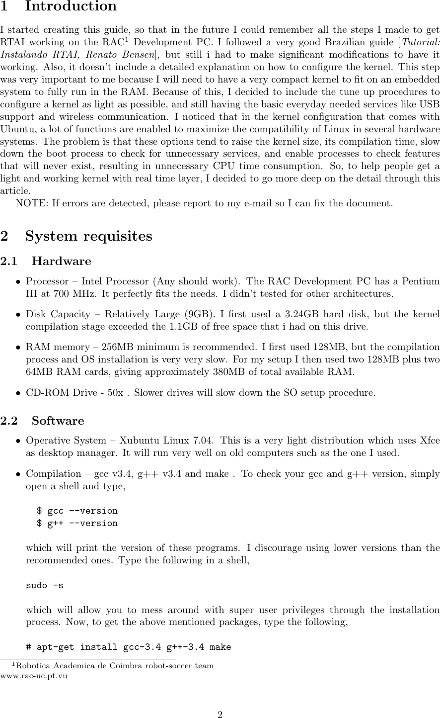 RTAI Installation Guide