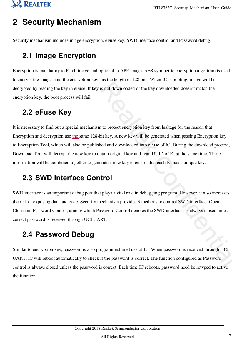 RTL8762C Memory User Guide Security Mechanism EN