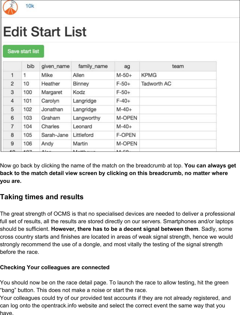 Race Recording Instructions