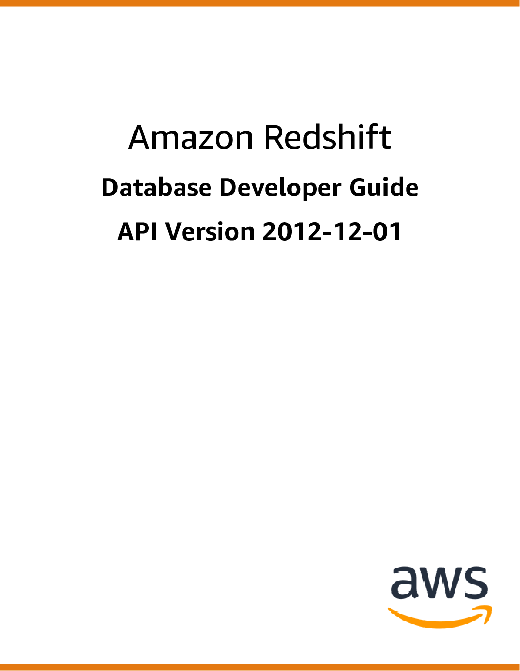 Amazon Redshift Database Developer Guide