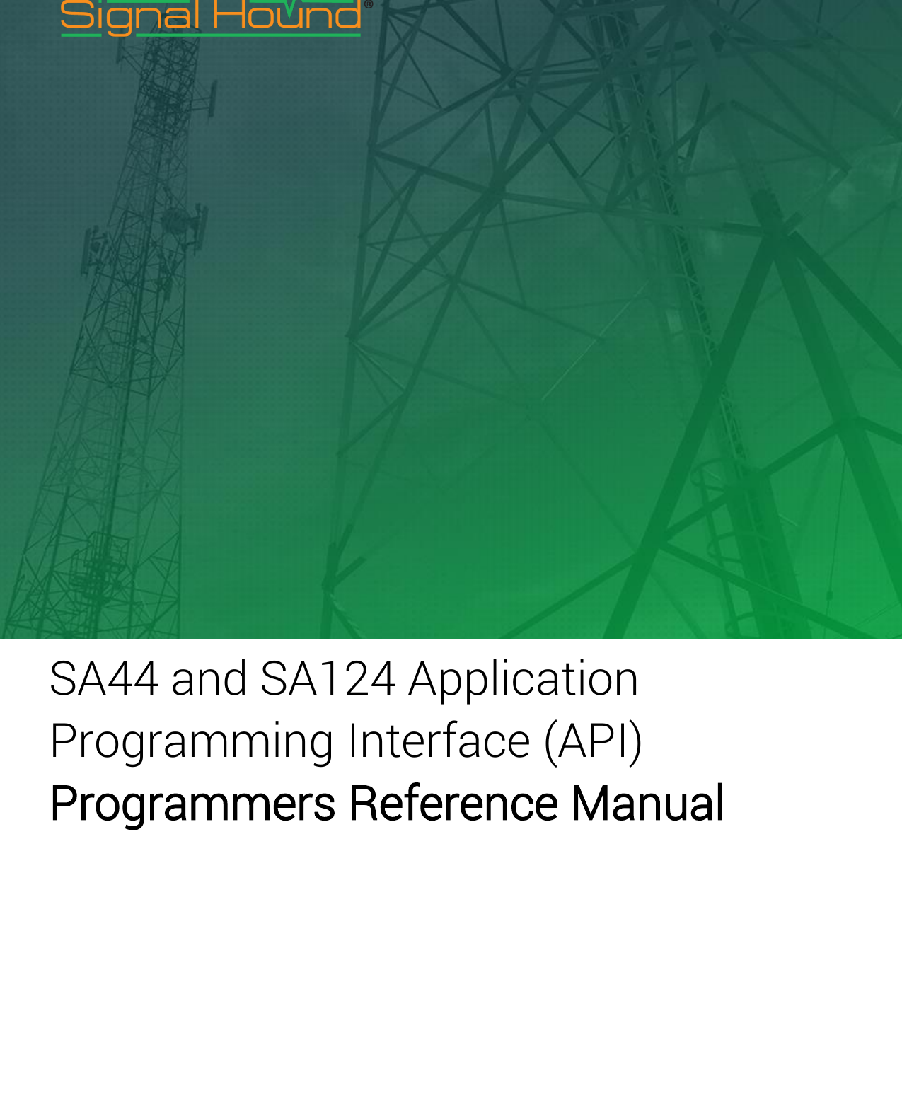 SA44 And SA124 Application Programming Interface(API) SA API Manual