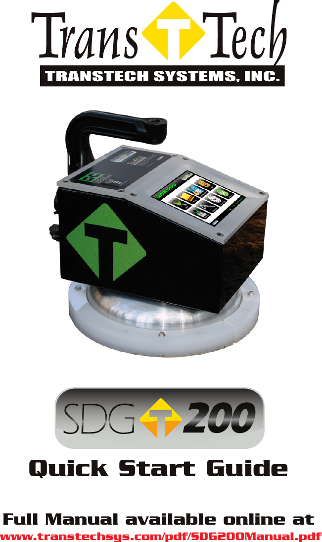 SDG 200 Non Nuclear Soil Density Gauge Quick Start Guide SDG200Quickstart